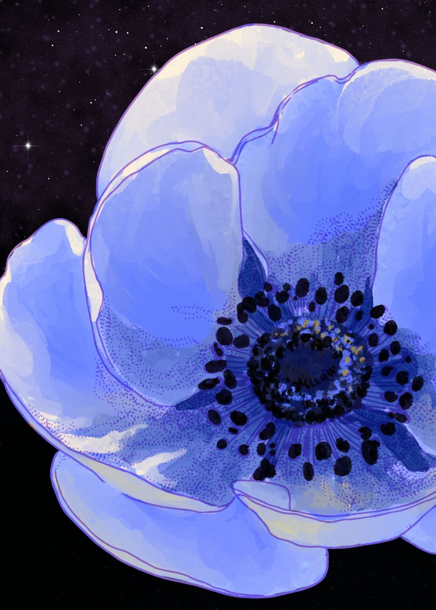 'Blue union flower' Poster, picture, metal print, paint by Hedy CHEN ...