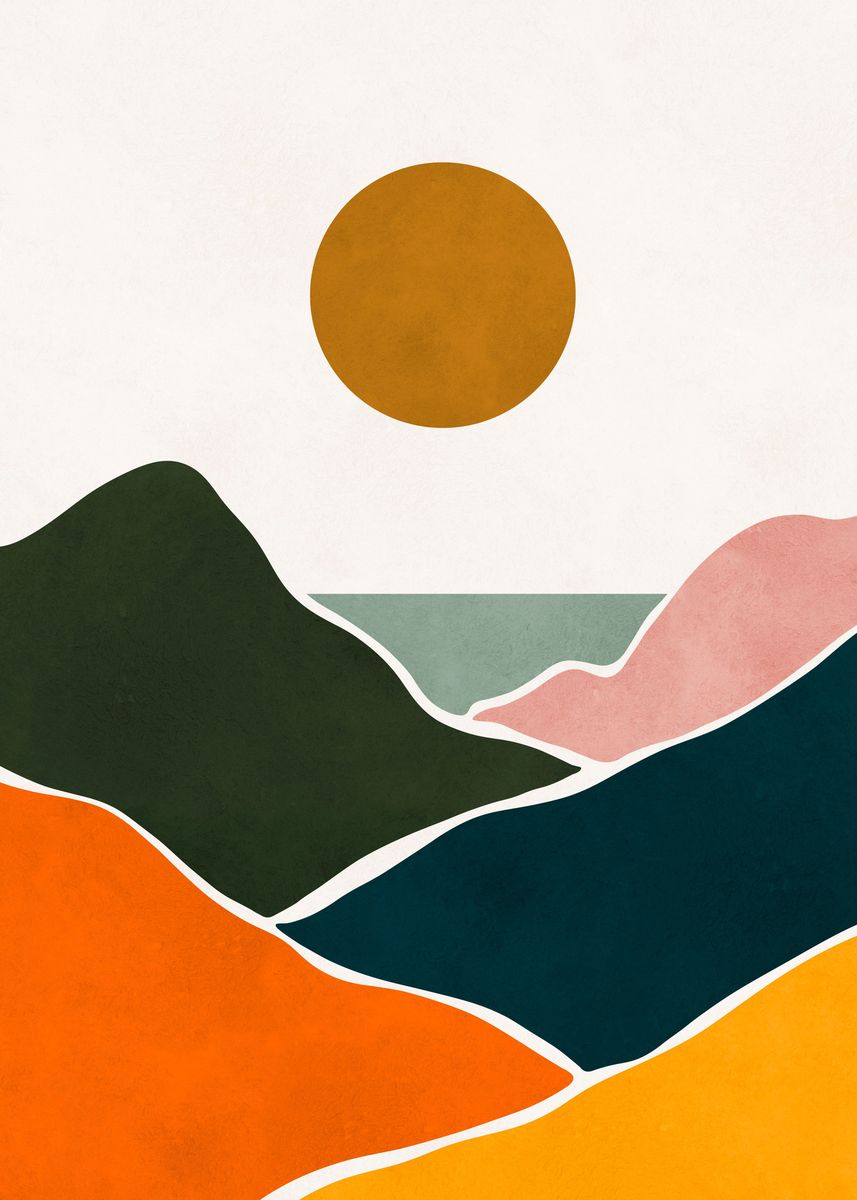 'Harmonious landscape 4' Poster, picture, metal print, paint by Vitor ...