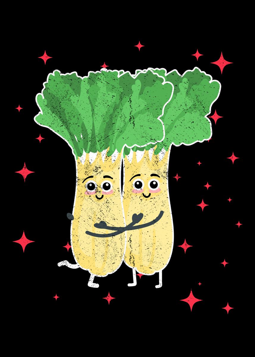 'Cute Radish Couple Hugging' Poster, picture, metal print, paint by ...