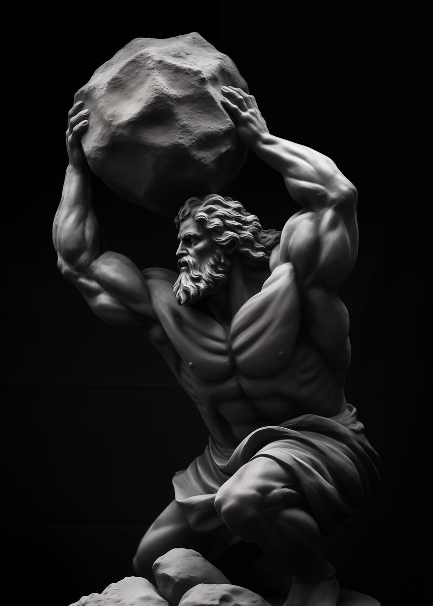 'Sisyphus Strong Greek God' Poster, picture, metal print, paint by Vars ...