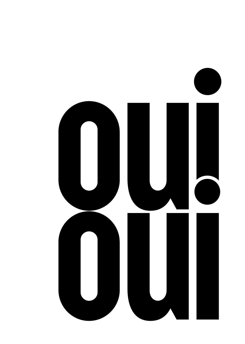 'Oui Oui' Poster, picture, metal print, paint by Wezt Studio | Displate