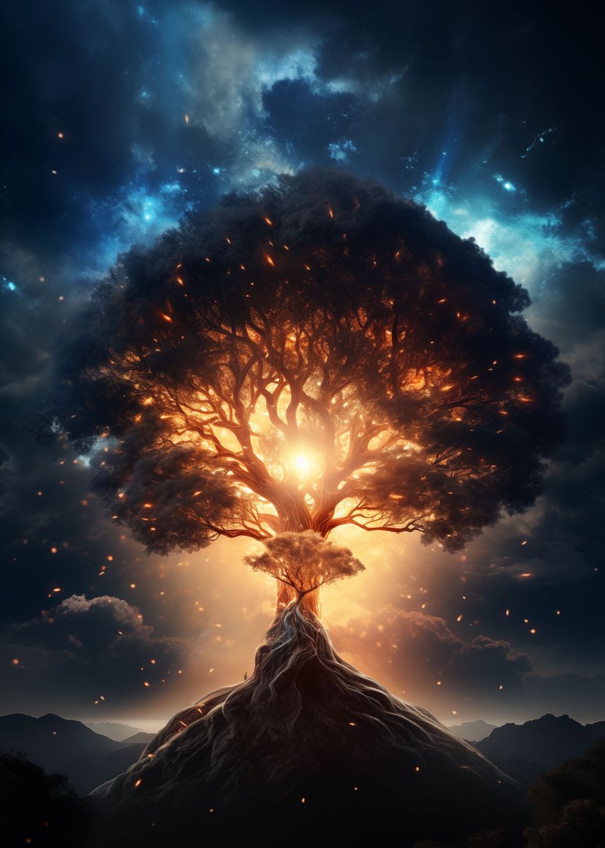 'Glowing Tree of Life Art' Poster, picture, metal print, paint by Zenz ...
