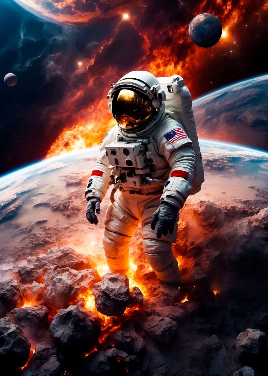 'Big Astronaut' Poster, picture, metal print, paint by Reflection ...