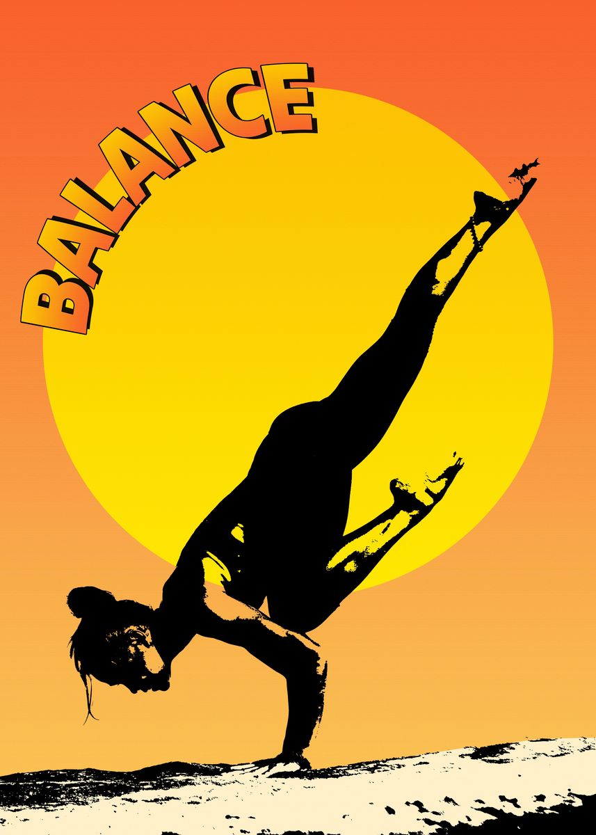 'Yoga Life Balance' Poster, picture, metal print, paint by Steel Canvas ...