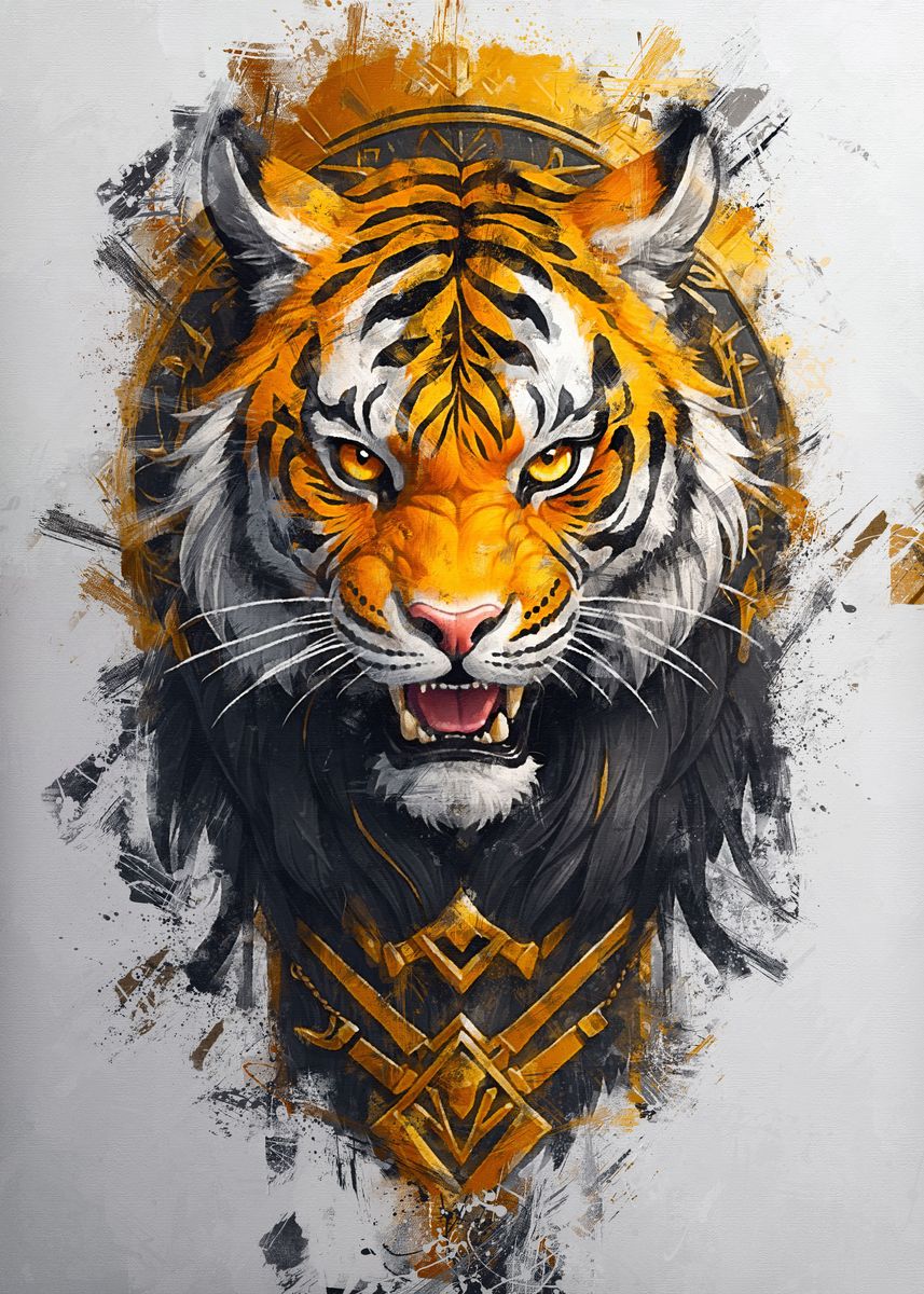 'Fenrir Fangs Breach' Poster, picture, metal print, paint by ...