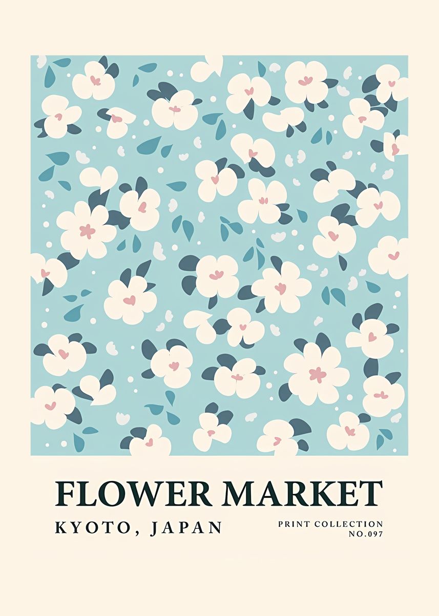 'Flower market Kyoto Japan' Poster, picture, metal print, paint by ...