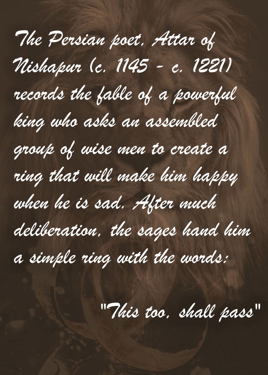 'This too shall pass' Poster, picture, metal print, paint by cypher the ...