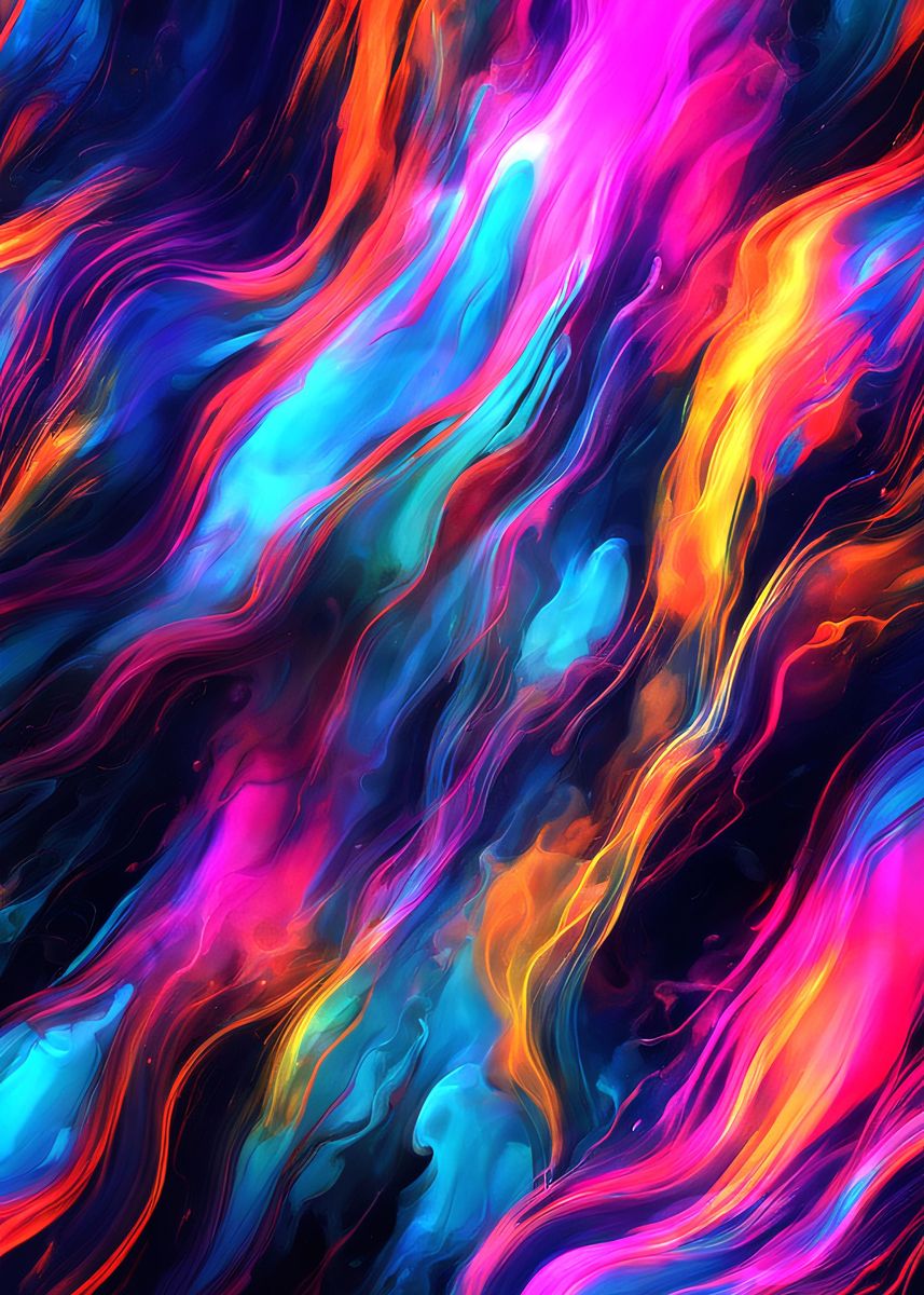 'Liquid Flames' Poster, picture, metal print, paint by Ryu Ookami ...