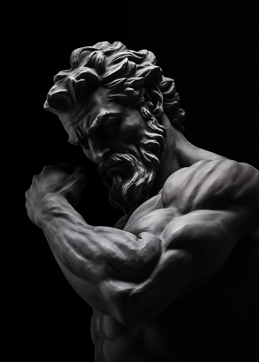 'Fearless Greek God' Poster, picture, metal print, paint by Vars | Displate