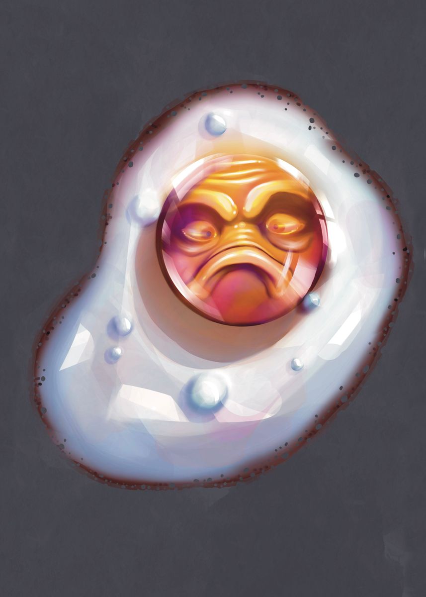'Angry Egg' Poster, picture, metal print, paint by Paderlan | Displate
