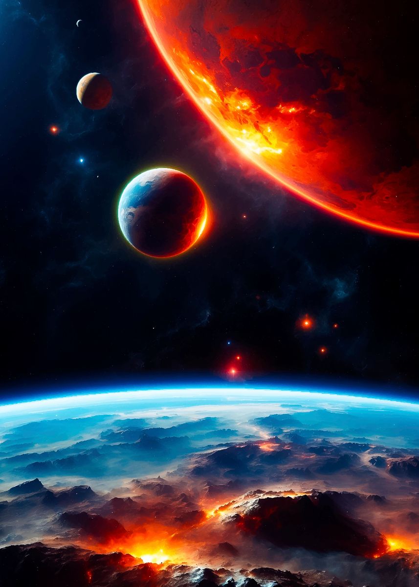 'Fire Planet' Poster, picture, metal print, paint by Reflection Quotes ...