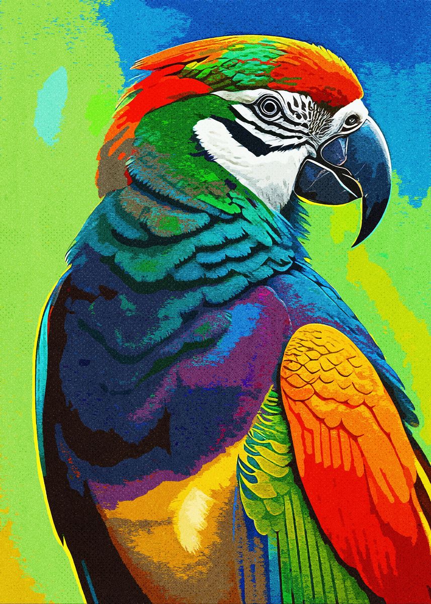'Colorful Parrot' Poster, picture, metal print, paint by Magnum Attack ...