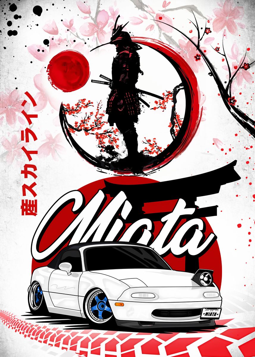 'Mazda MX5 Miata Japan' Poster, picture, metal print, paint by ALEX ...