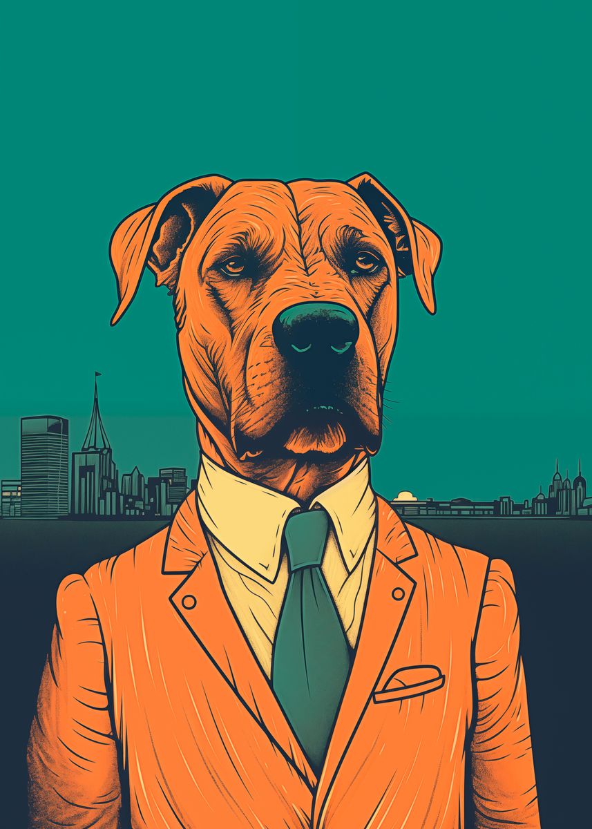 'Corporate Dog' Poster, picture, metal print, paint by The creative Hub ...