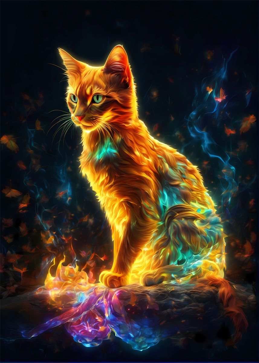 'Translucent Cat' Poster, picture, metal print, paint by Trending Art ...