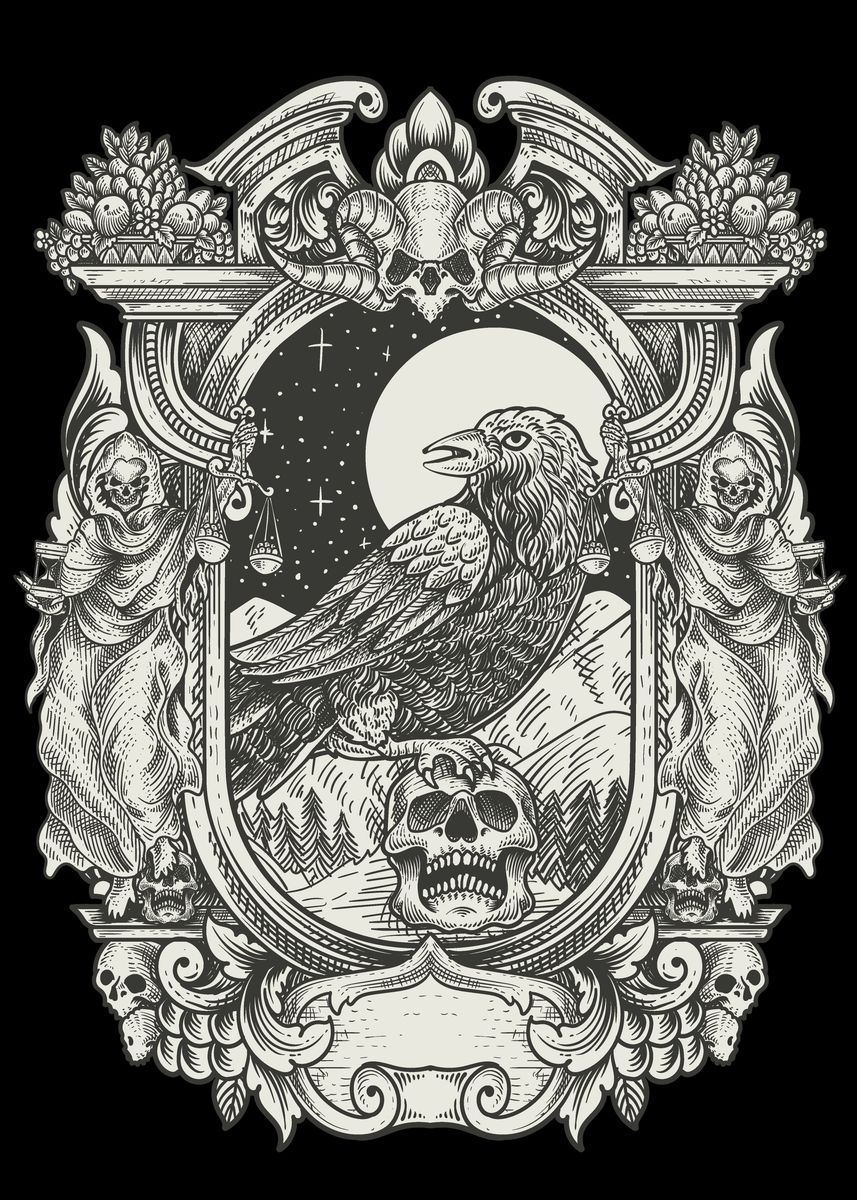 'gothic' Poster, picture, metal print, paint by Freddie | Displate