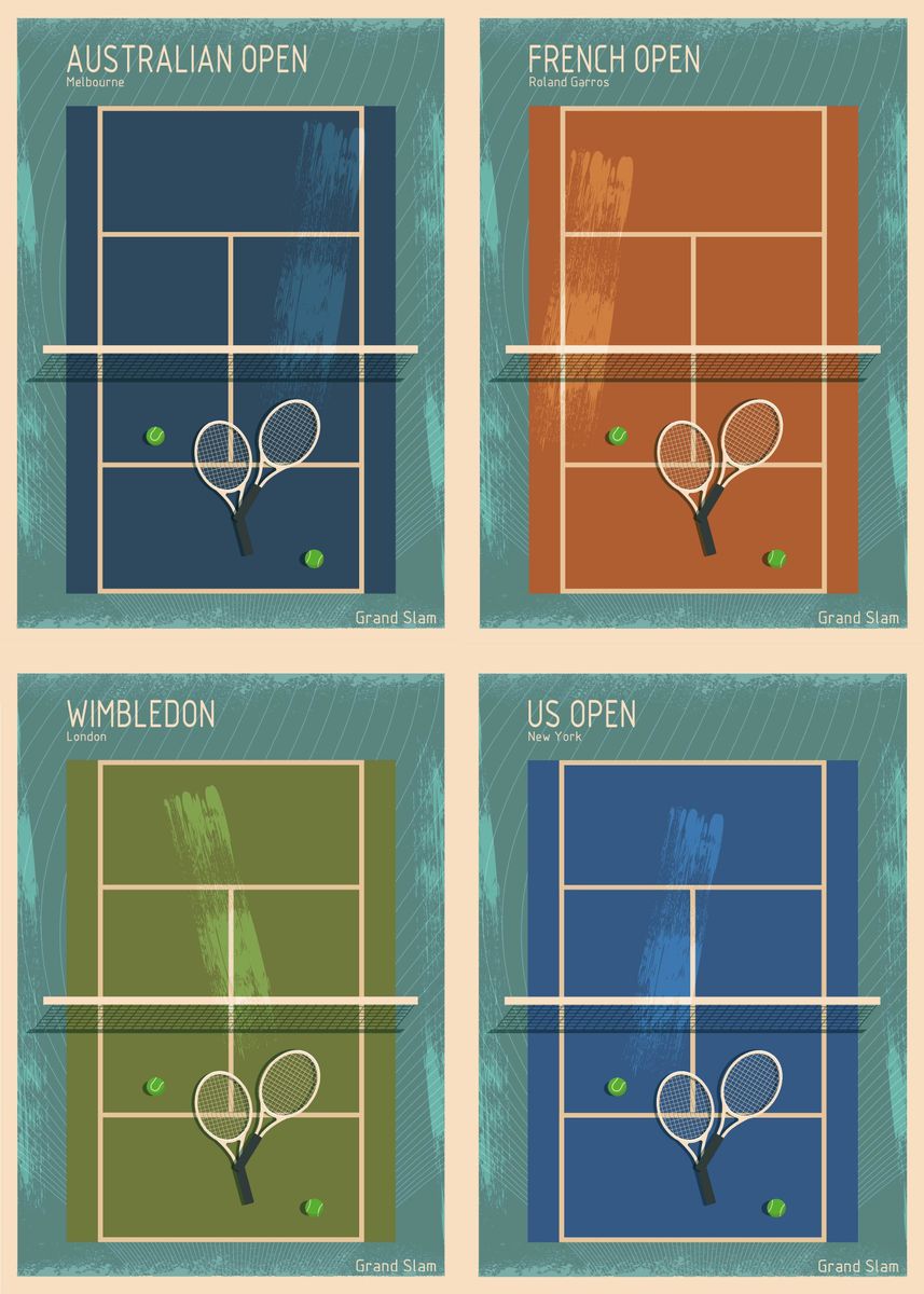 'Australian Open' Poster, picture, metal print, paint by UNIKORN | Displate