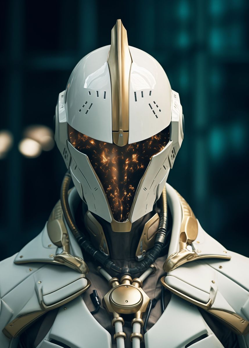 'White warrior' Poster, picture, metal print, paint by AI Art Architect ...