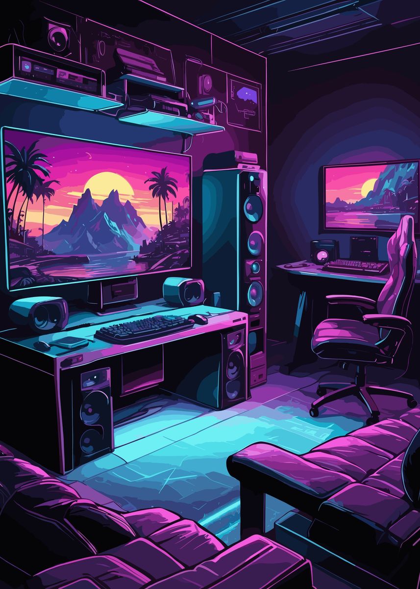 'Fantasy Gaming Room' Poster, picture, metal print, paint by Vicky ...