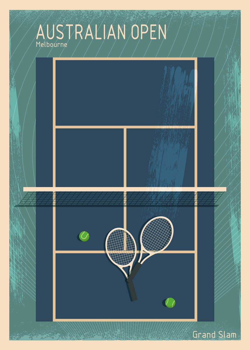 'Australian Open' Poster, picture, metal print, paint by UNIKORN | Displate