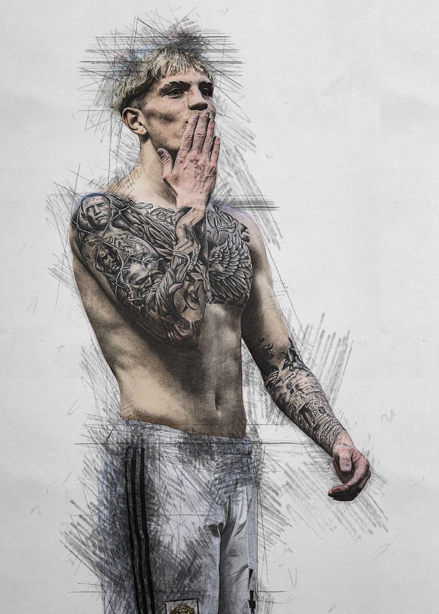 'Alejandro garnacho' Poster, picture, metal print, paint by Salvatore ...