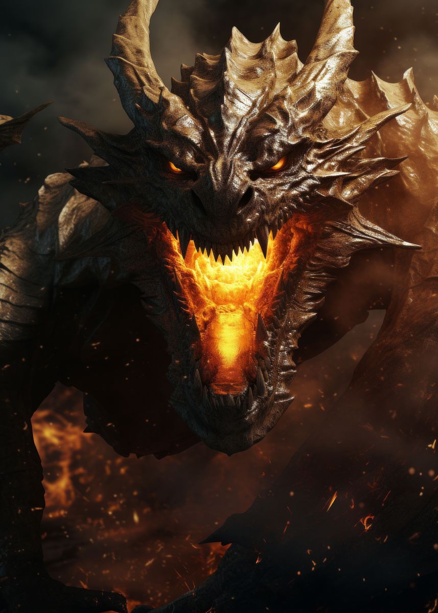 'Dragon' Poster, picture, metal print, paint by Alisson | Displate