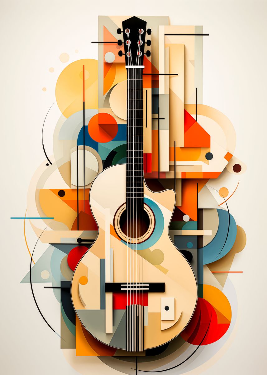 'Abstract Guitar ' Poster, picture, metal print, paint by The creative ...