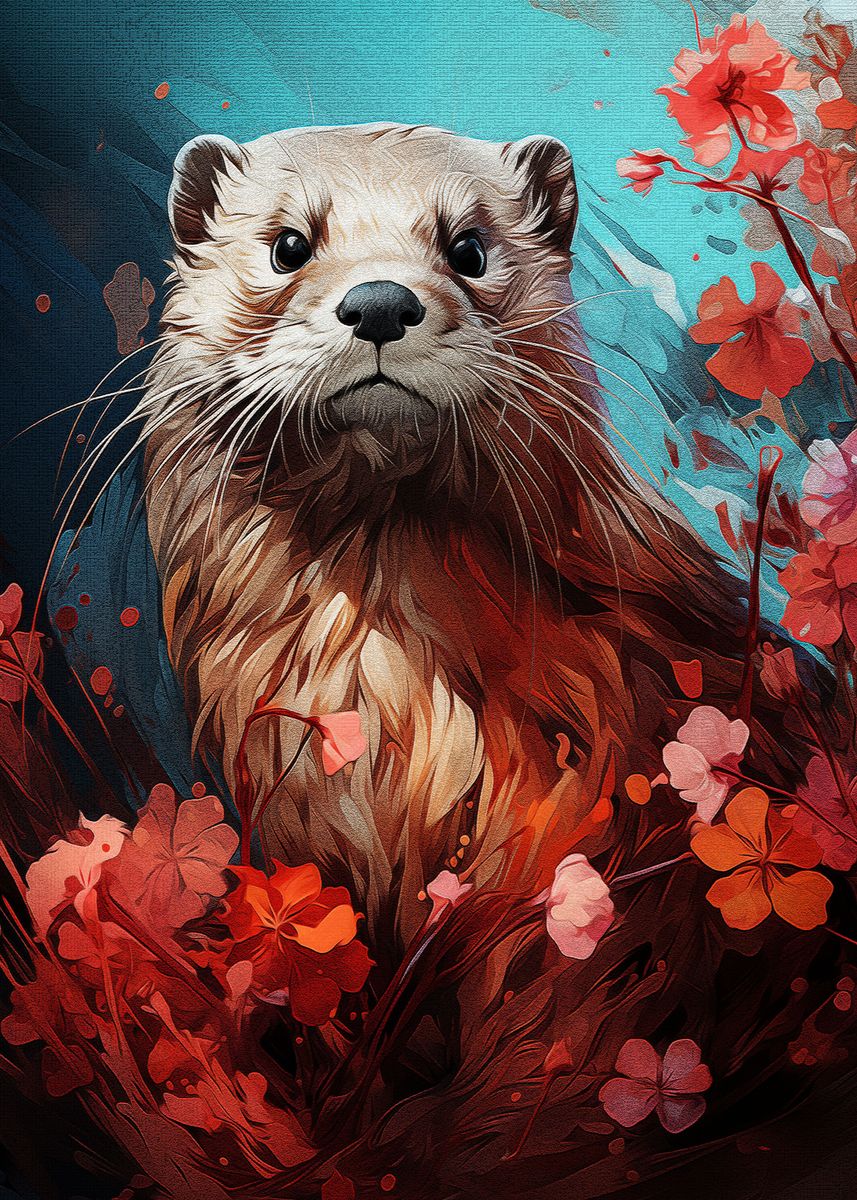 'Whiskered Wanderer' Poster, picture, metal print, paint by EKIM | Displate