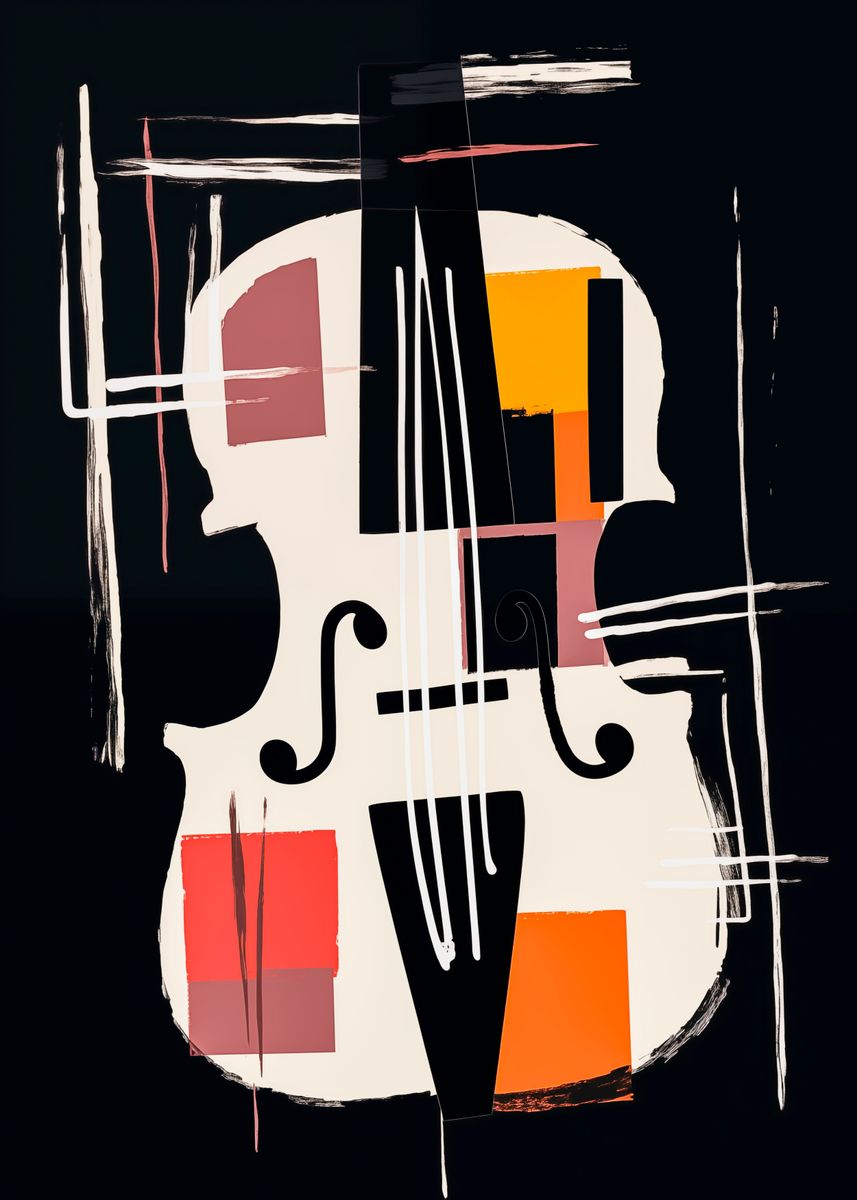 'Abstract Cello' Poster, picture, metal print, paint by The creative ...