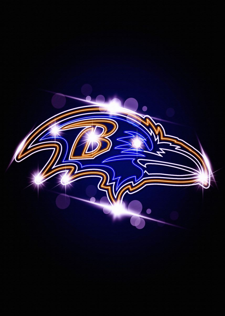 'Baltimore Ravens Neon' Poster, picture, metal print, paint by Brock ...