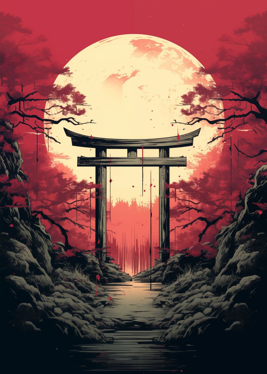 'Tori Gate' Poster, picture, metal print, paint by Adam | Displate