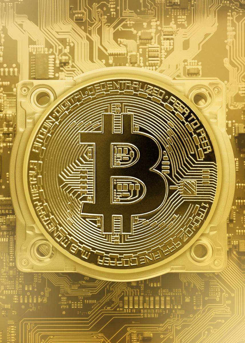 'Bitcoin tech' Poster, picture, metal print, paint by The Fire | Displate