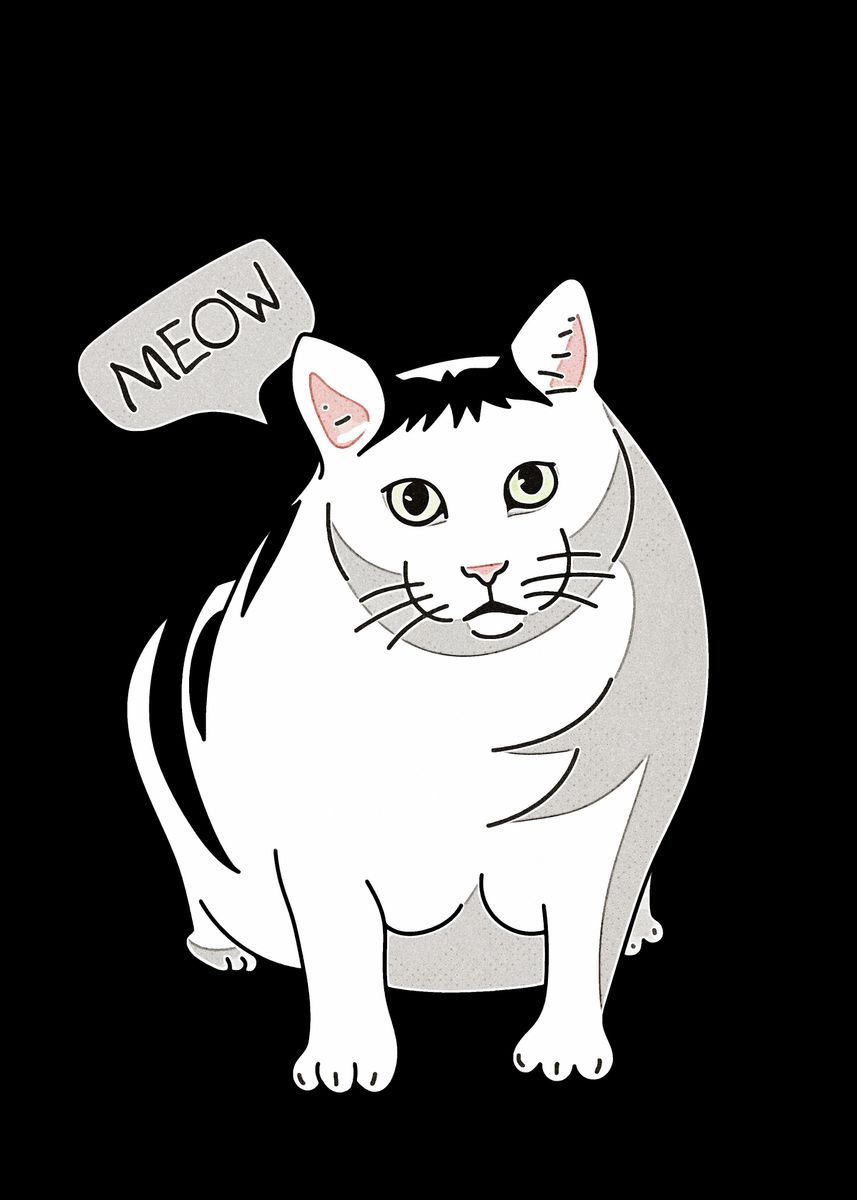 'Meow Meme' Poster, picture, metal print, paint by Magnum Attack | Displate