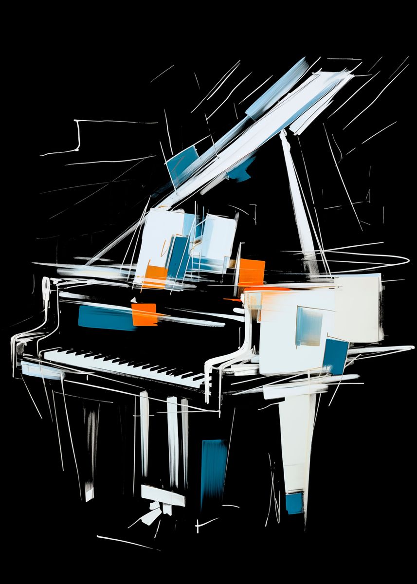 'Abstract Piano' Poster, picture, metal print, paint by The creative ...