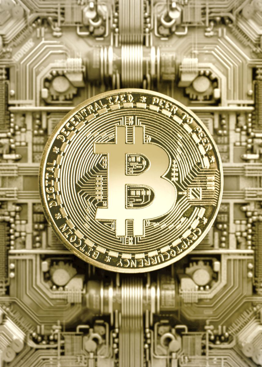 'Bitcoin tech' Poster, picture, metal print, paint by The Fire | Displate