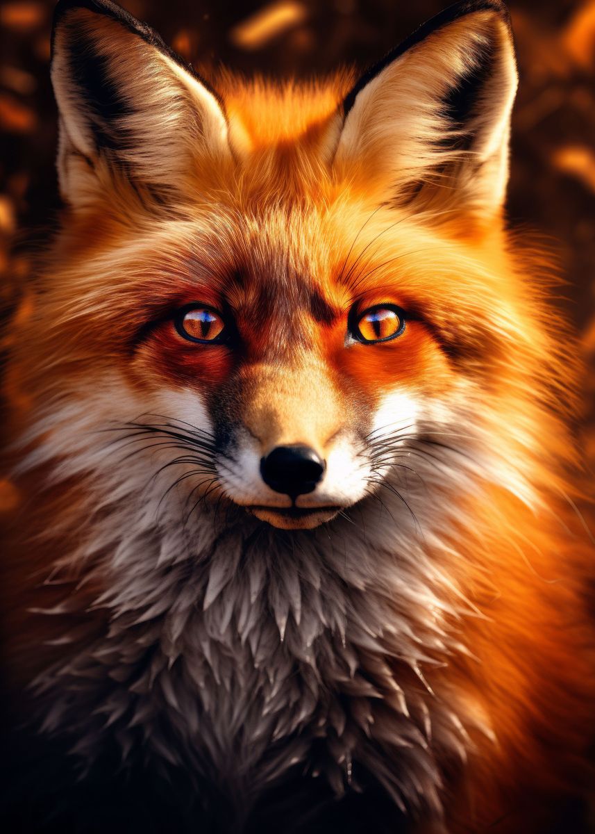 'Fox Portrait Photography' Poster, picture, metal print, paint by ...