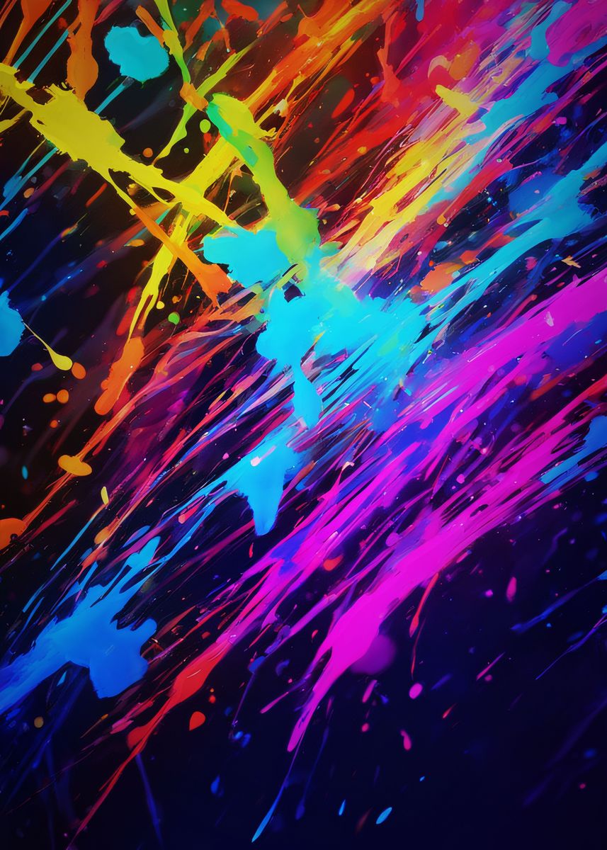 'Color Splatter' Poster, picture, metal print, paint by Ryu Ookami ...