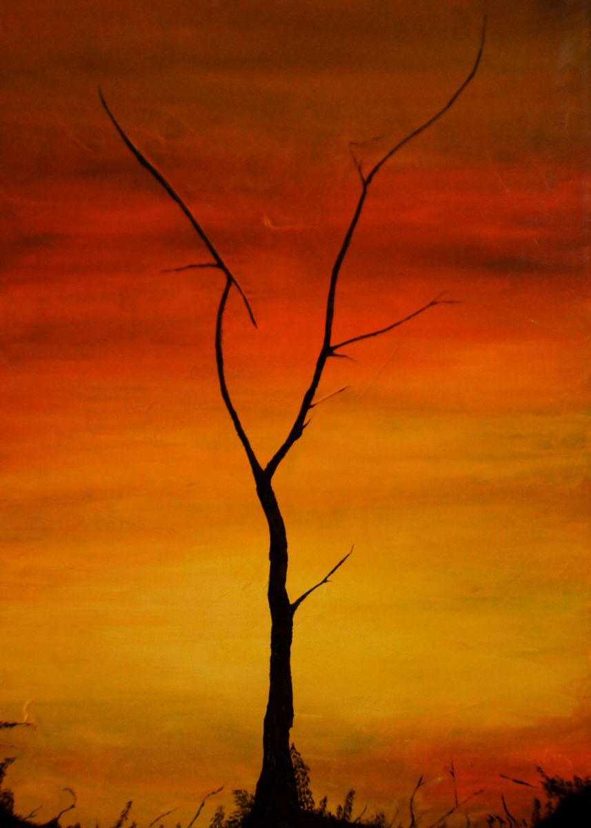 'sunset on fire' Poster, picture, metal print, paint by Mauricio ...