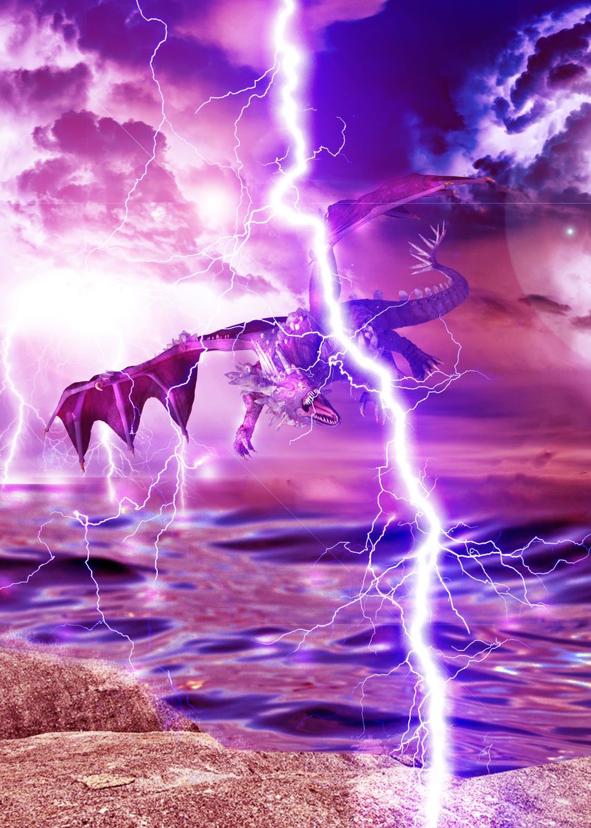 'dragon' Poster, picture, metal print, paint by john key | Displate