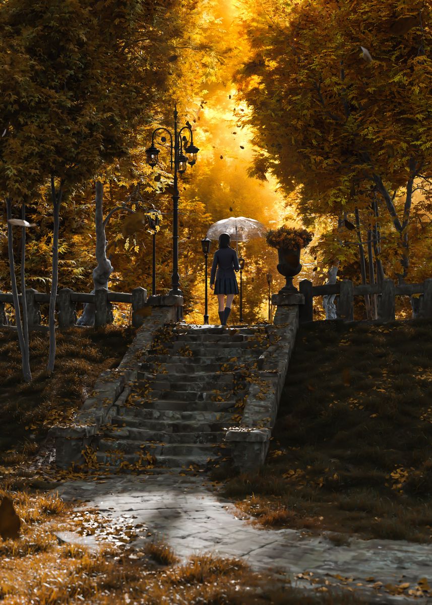 'Autumn Embrace' Poster, picture, metal print, paint by Srabon Arafat ...