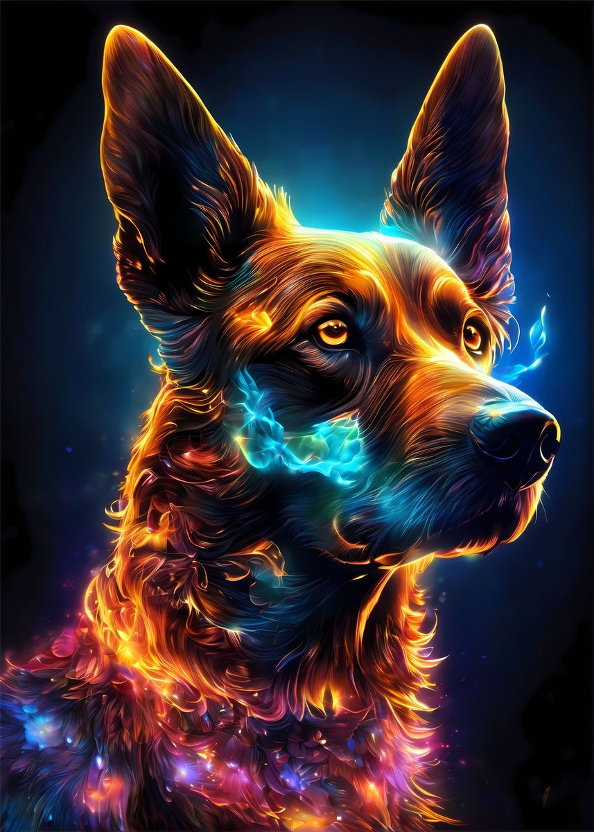 'Translucent Dog' Poster, picture, metal print, paint by Trending Art ...