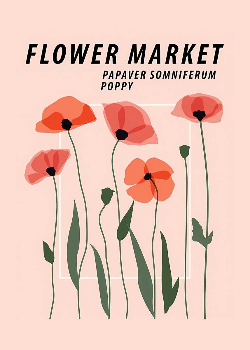 'Flower market Poppy' Poster, picture, metal print, paint by Executive ...