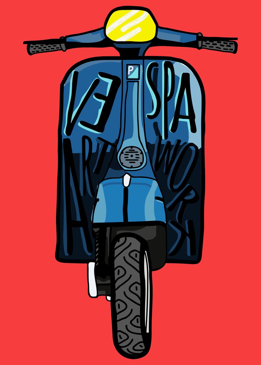 'Vespa Classics Vintage Art' Poster, picture, metal print, paint by ...
