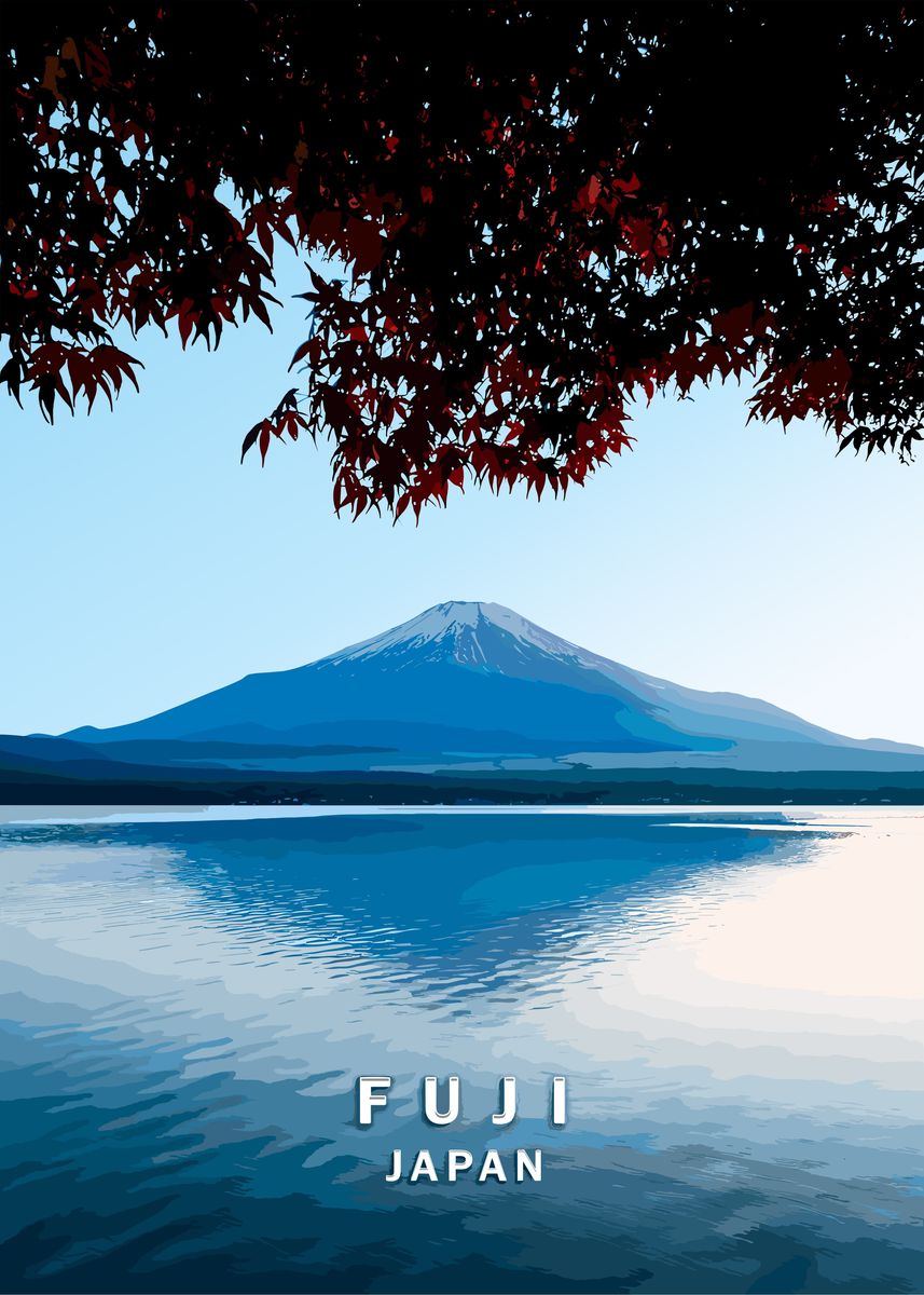 'Fuji ' Poster, picture, metal print, paint by Black Four | Displate