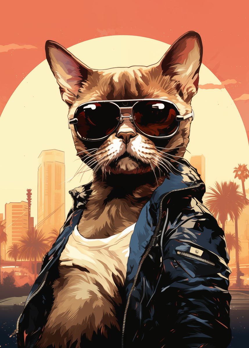 'Cat Boss 4' Poster, picture, metal print, paint by Valter Shabani ...