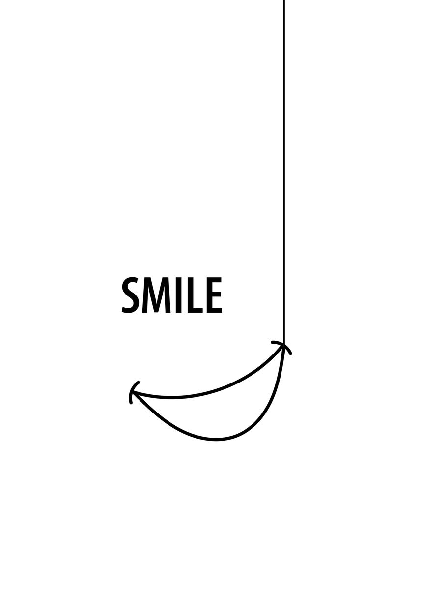 'Minimal Smile Line Art' Poster, picture, metal print, paint by Rubina ...