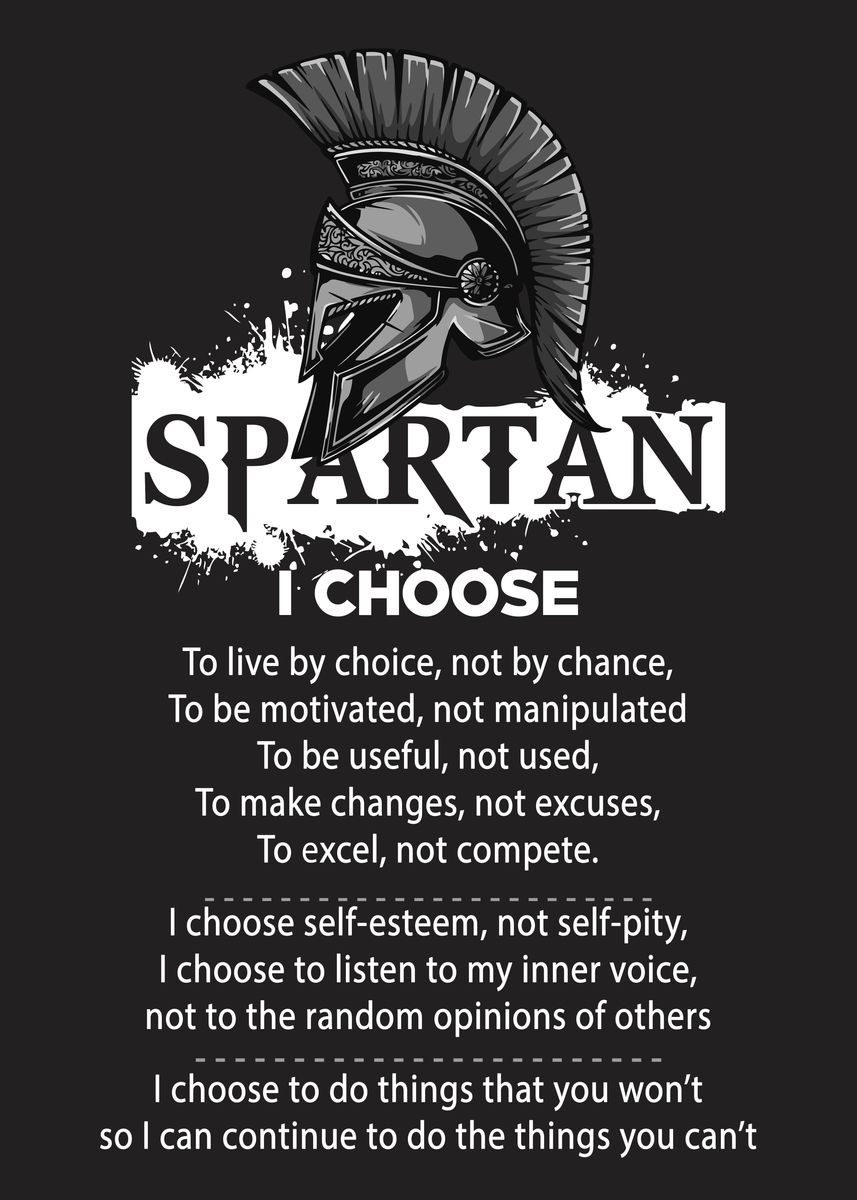 'Spartan Quote' Poster, picture, metal print, paint by Rikuharu Studio ...