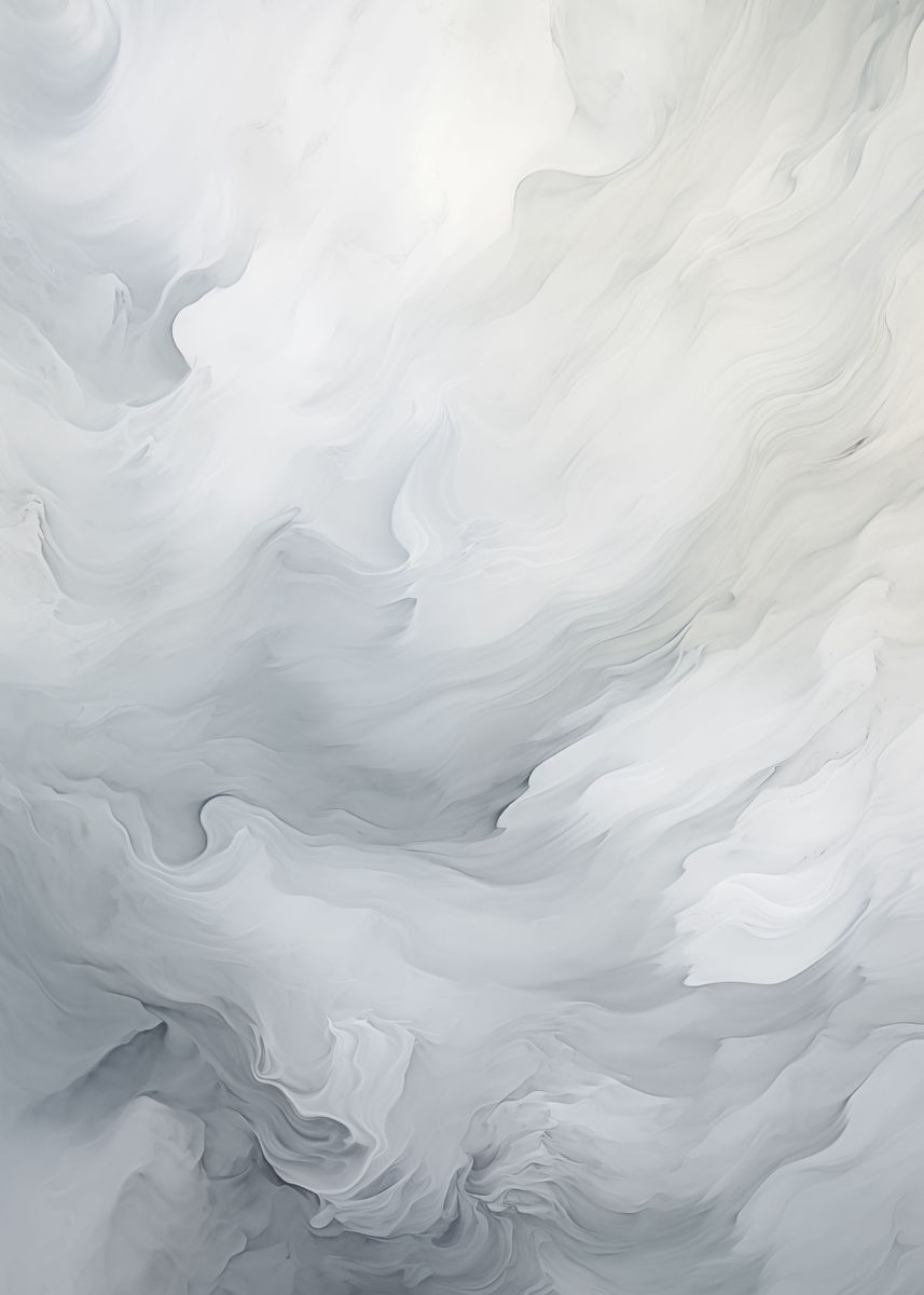 'White Abstract Wall Art' Poster, picture, metal print, paint by Eline ...