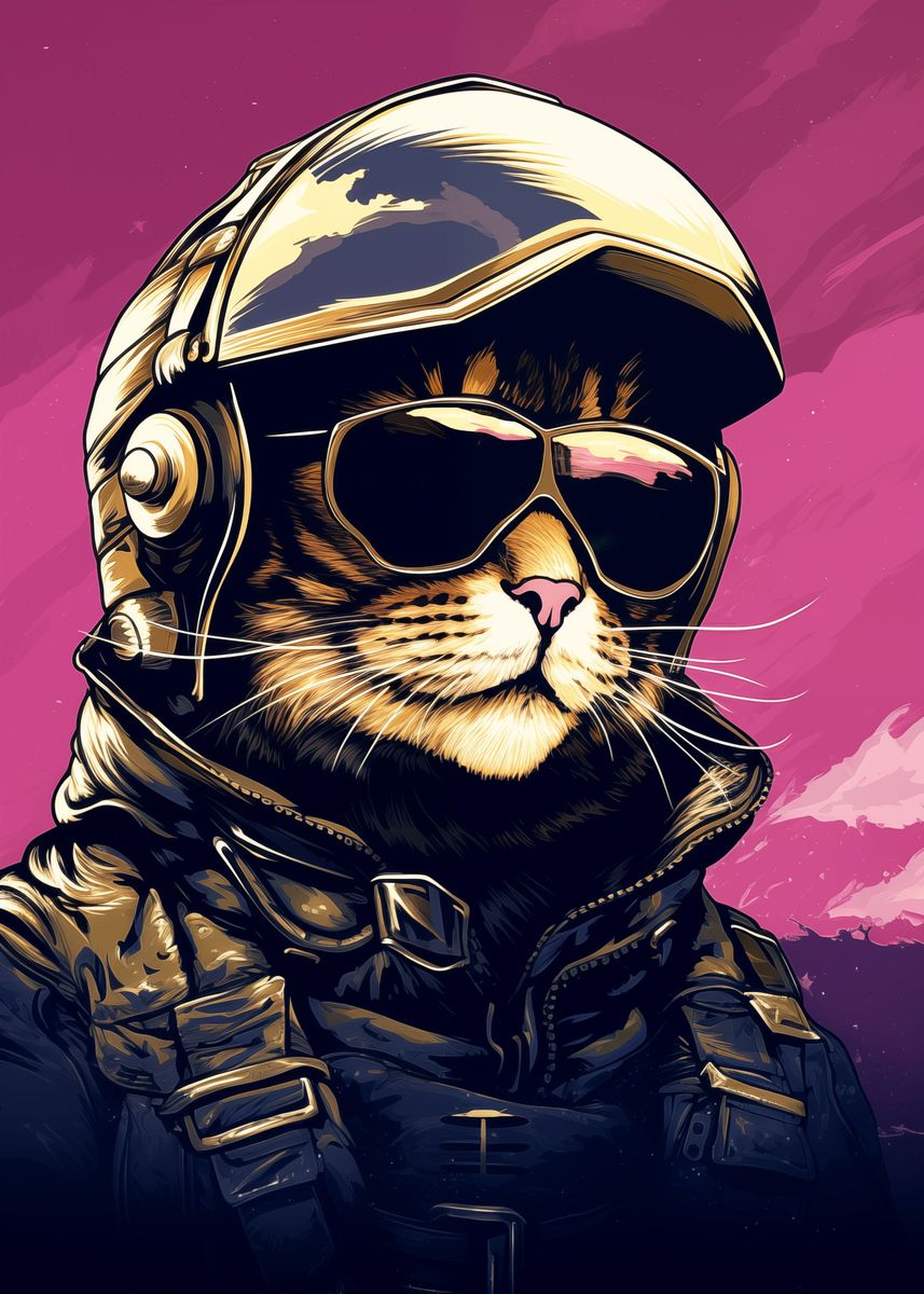 'Cat Boss 5' Poster, picture, metal print, paint by Valter Shabani ...