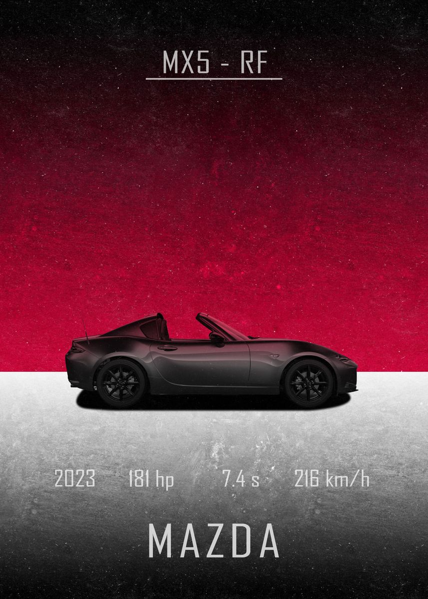 'MX5 RF Mazda Miata' Poster, picture, metal print, paint by gunpla ...